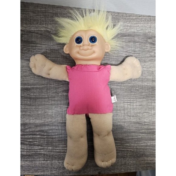 Russ | Toys | Russ Troll Plush Doll Yellow Hat Blonde Hair Blue Eyes 2 ...